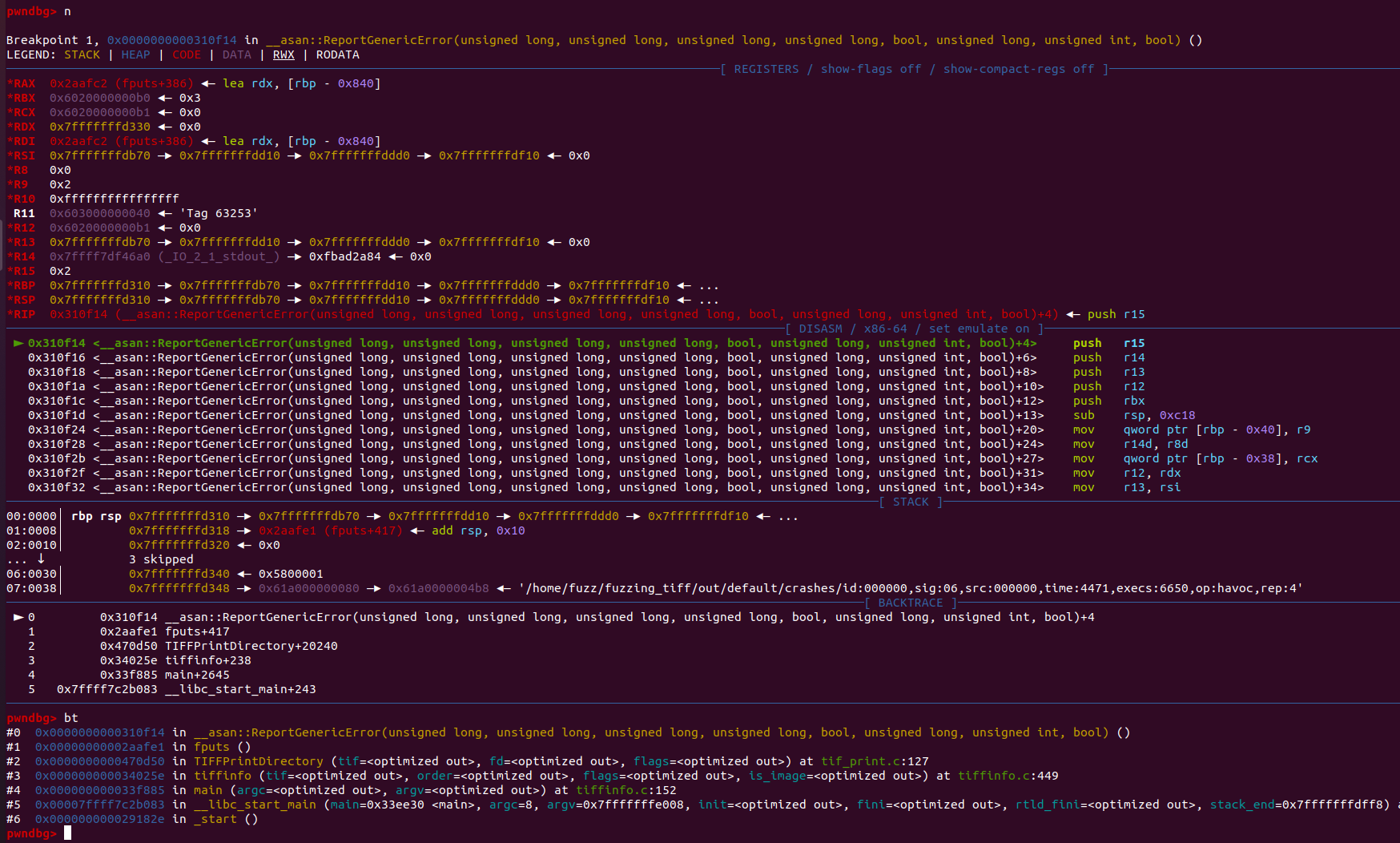 CVE-2016-9297 & CVE-2016-9448 Libtiff 越界读取漏洞挖掘，分析与调试 - hu1y40's blog